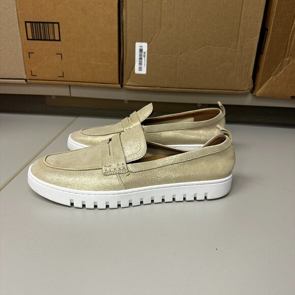 Vionic | Shoes | Vionic Uptown Loafer Gold Shimmer Size 1 Wide | Poshmark